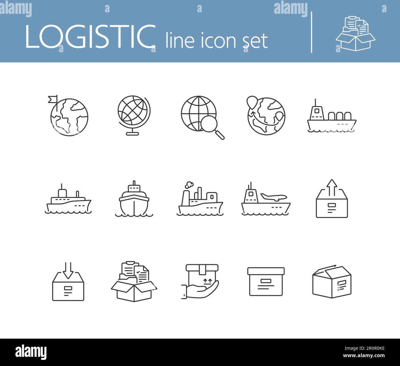 Logistics line icon set Stock Vector Image & Art - Alamy