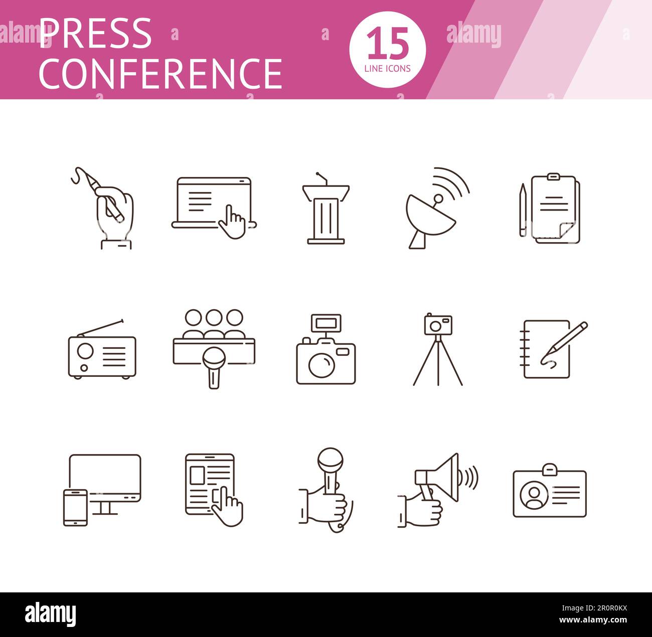 Press conference icons Stock Vector Image & Art - Alamy