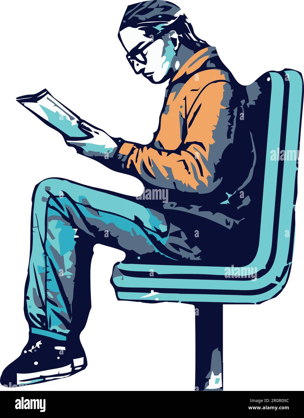 Man in suit reading Stock Vector Images - Alamy