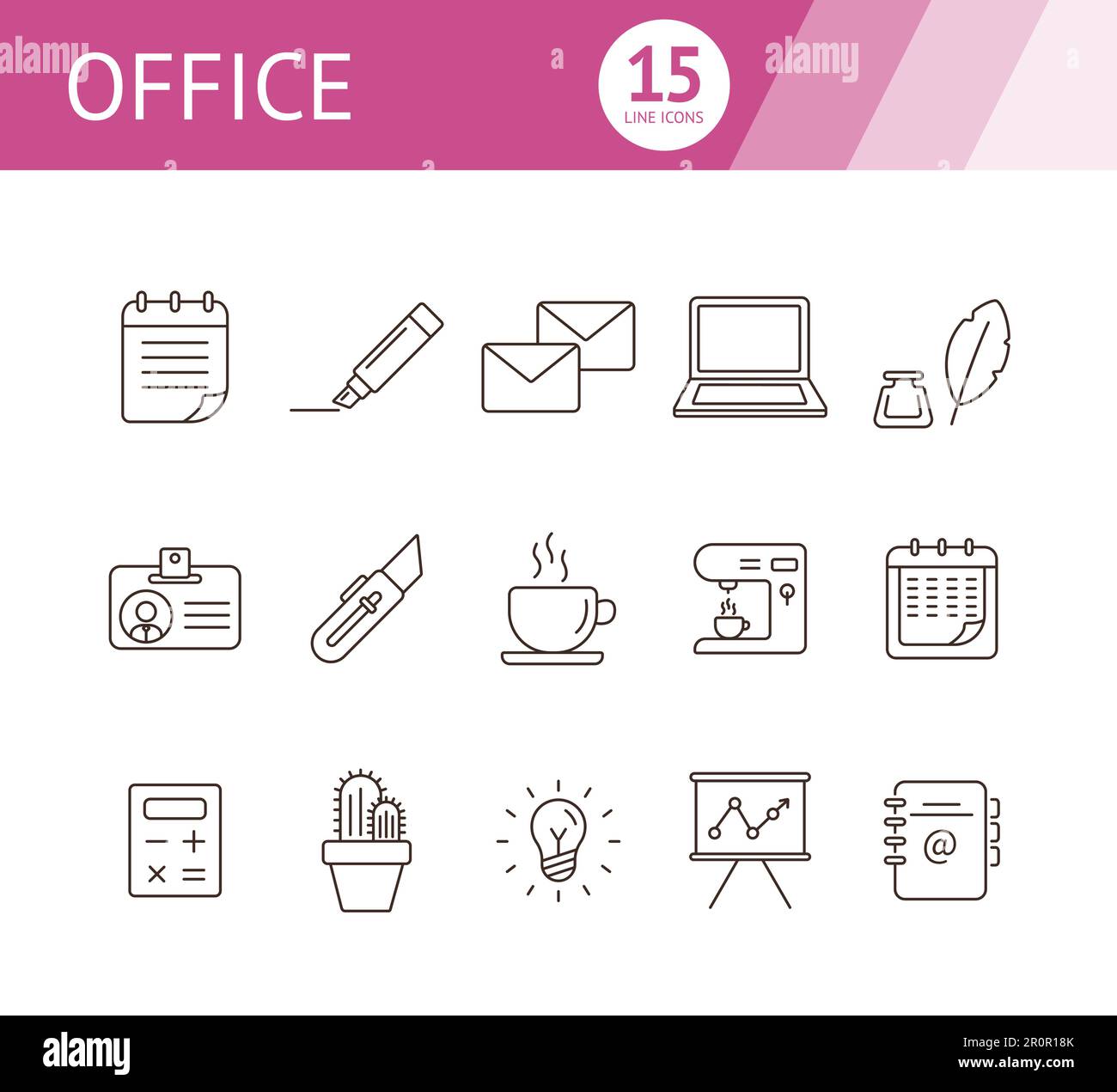 Office icon set Stock Vector Image & Art - Alamy