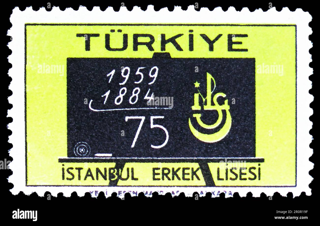 MOSCOW, RUSSIA - APRIL 08, 2023: Postage stamp printed in Turkey shows ...