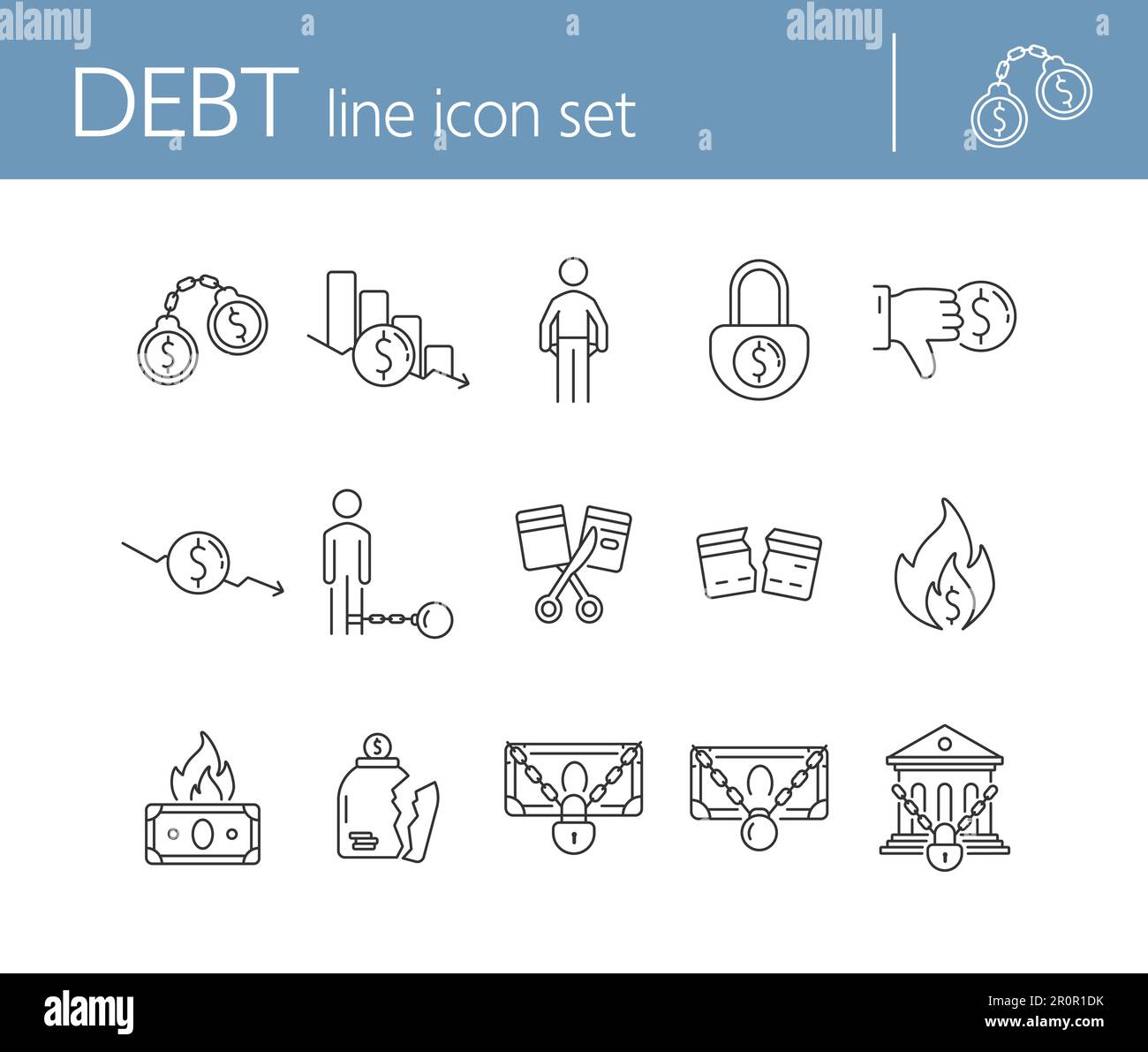 Decline cash sign card Stock Vector Images - Alamy