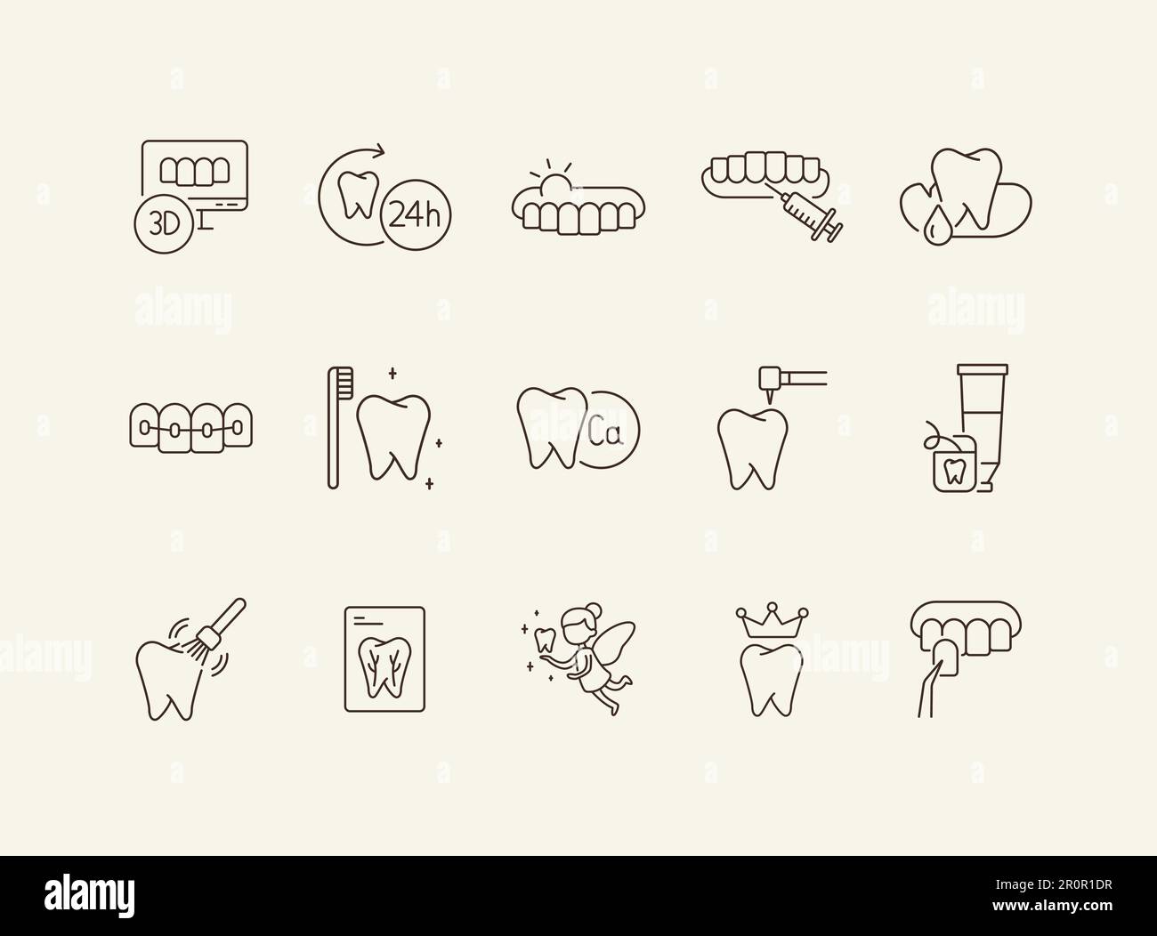 Healthy teeth icons. Set of line icons Stock Vector Image & Art - Alamy