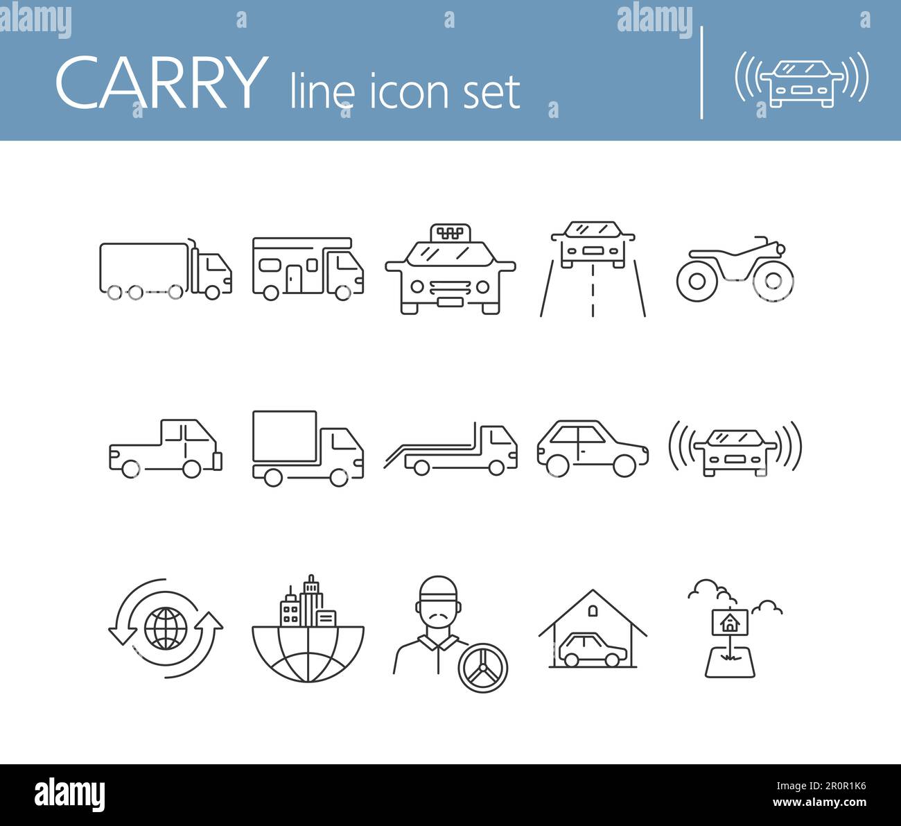 Carry line icon set Stock Vector Image & Art - Alamy