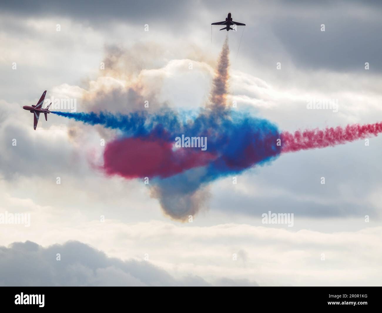 Red Arrows display team 50th anniversary at Biggin Hill airport Stock ...