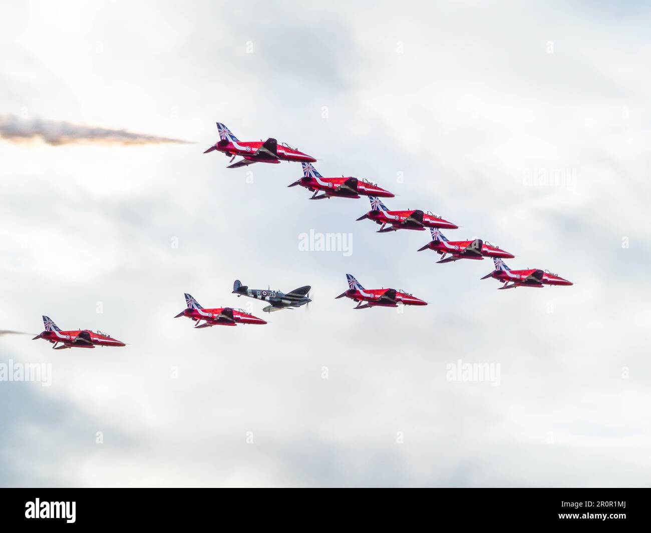 Red Arrows 50th anniversary at Biggin Hill airport escorting a ...