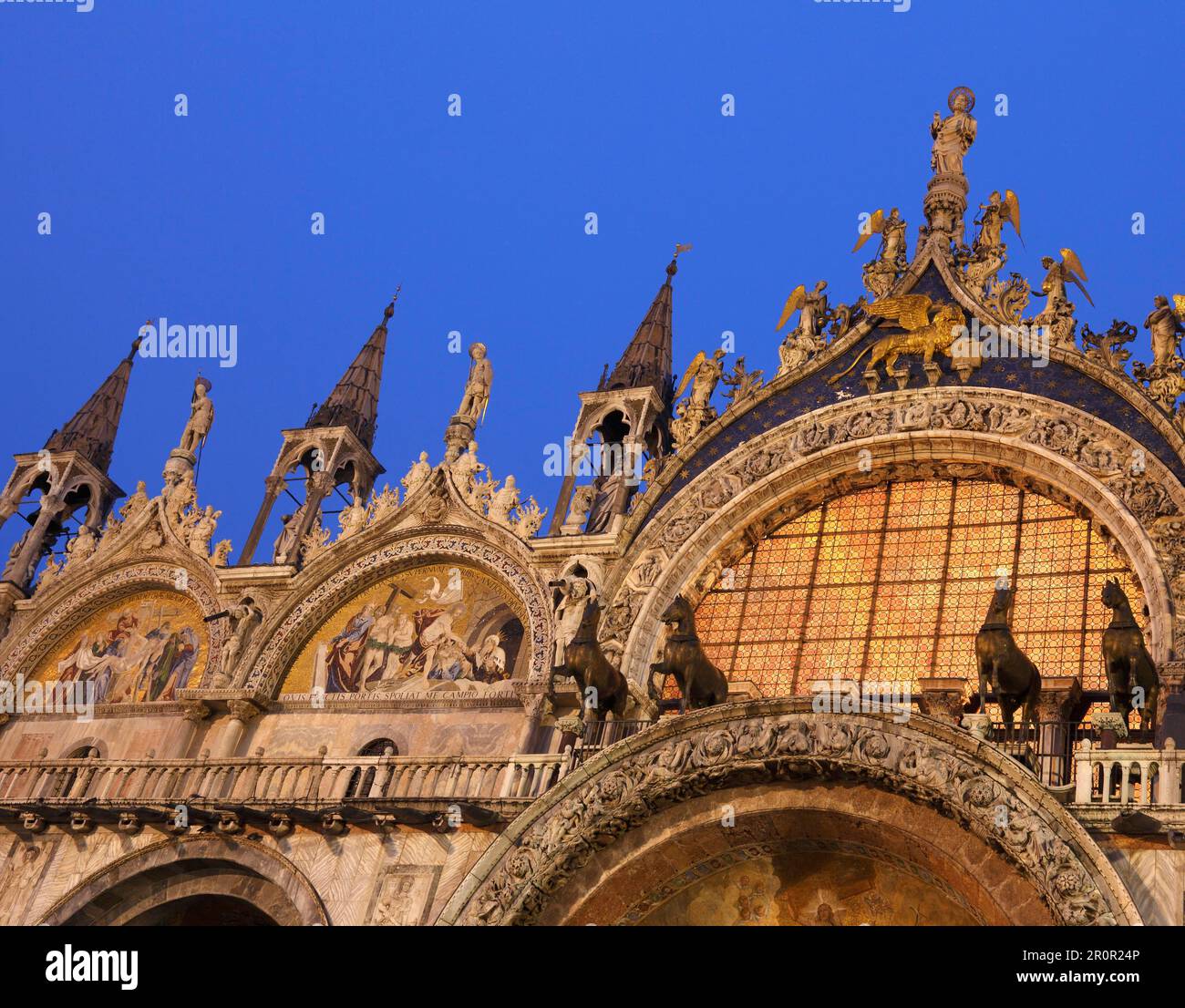 Bronze horses on the balcony of St Mark's Basilica, Venice, Italy ...