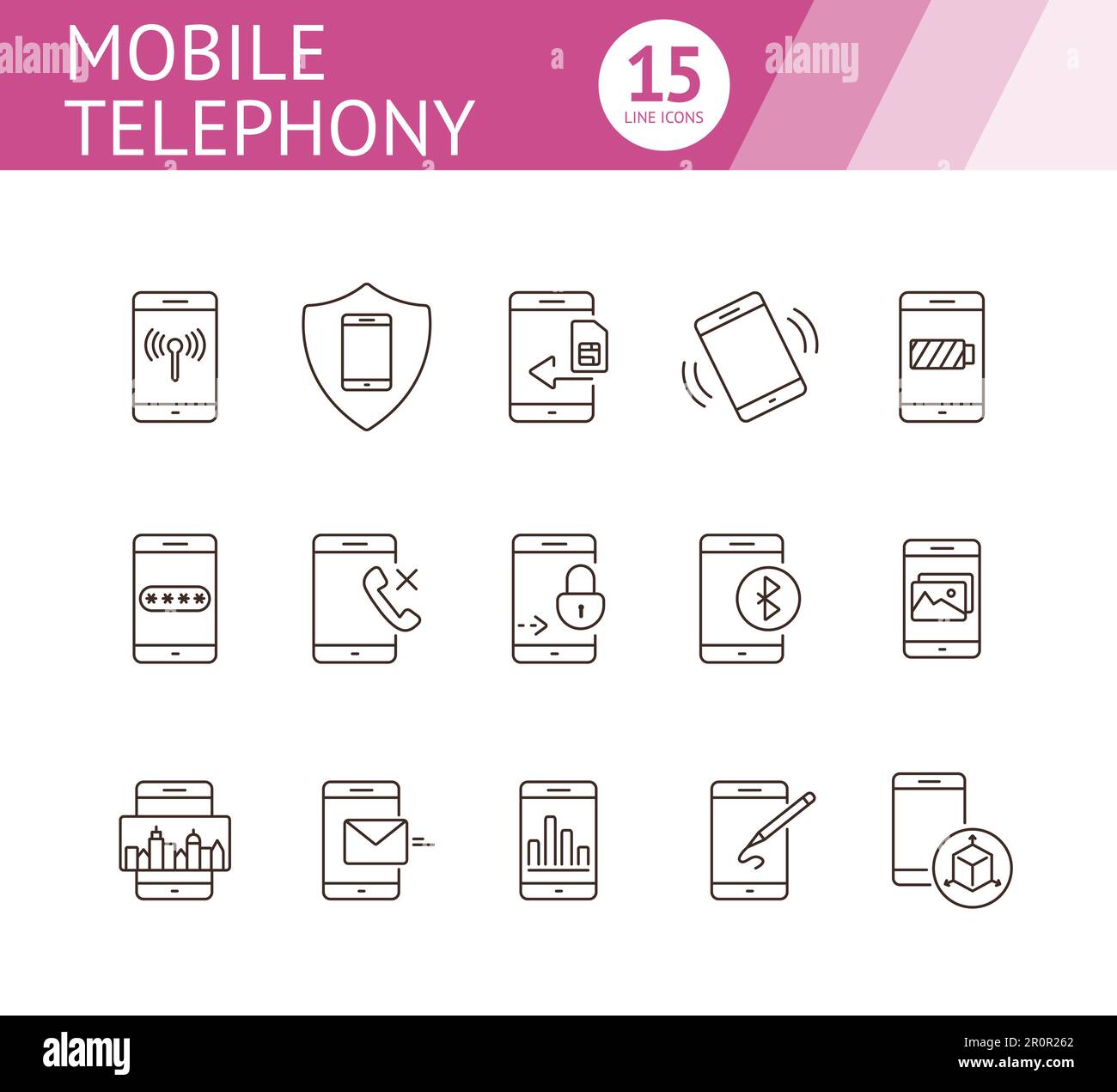 Mobile telephony icons Stock Vector Image & Art - Alamy