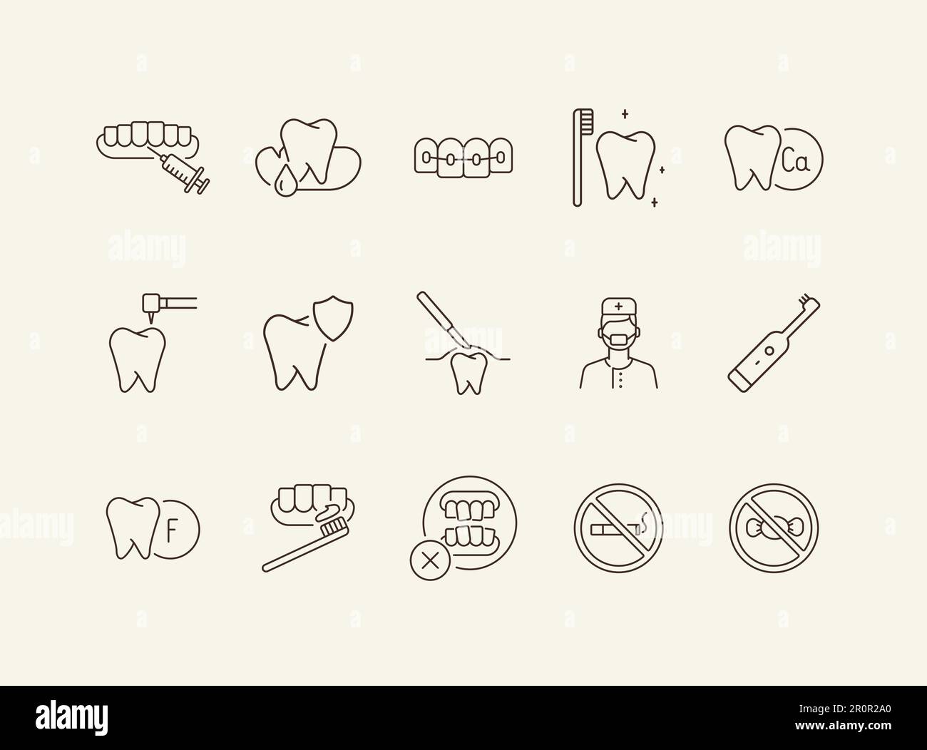 Caries icons. Set of line icons Stock Vector Image & Art - Alamy