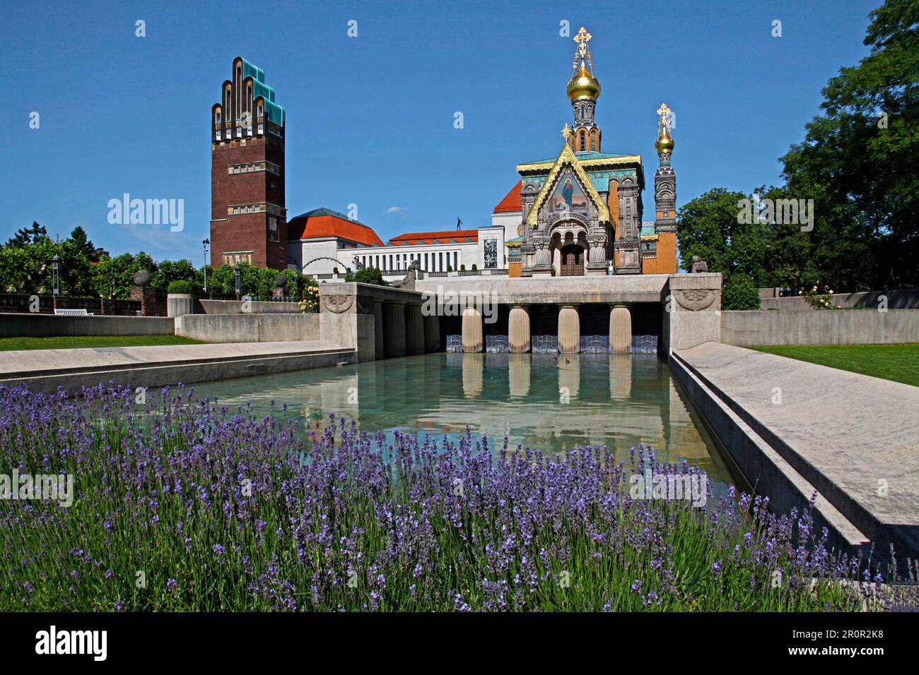Mathildenhoehe with Wedding Tower, 1906, Exhibition Building, 1908 ...