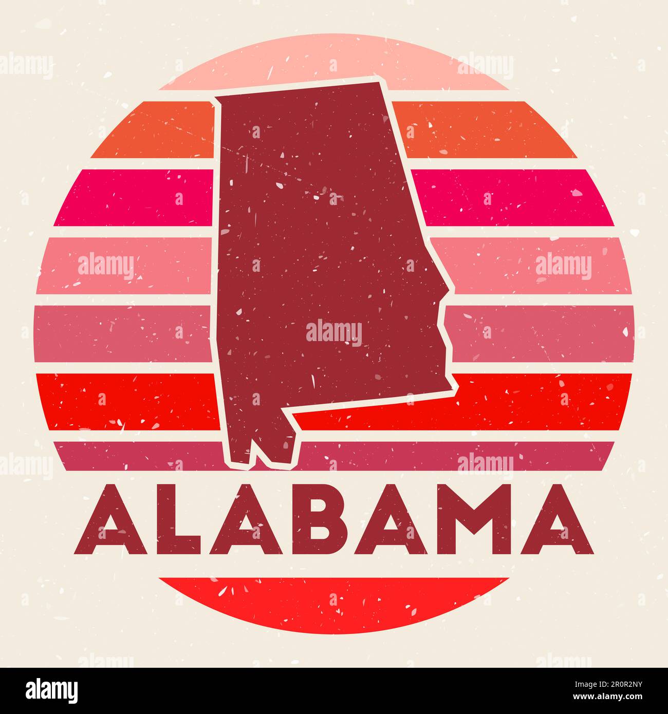 Alabama logo. Sign with the map of US state and colored stripes, vector ...