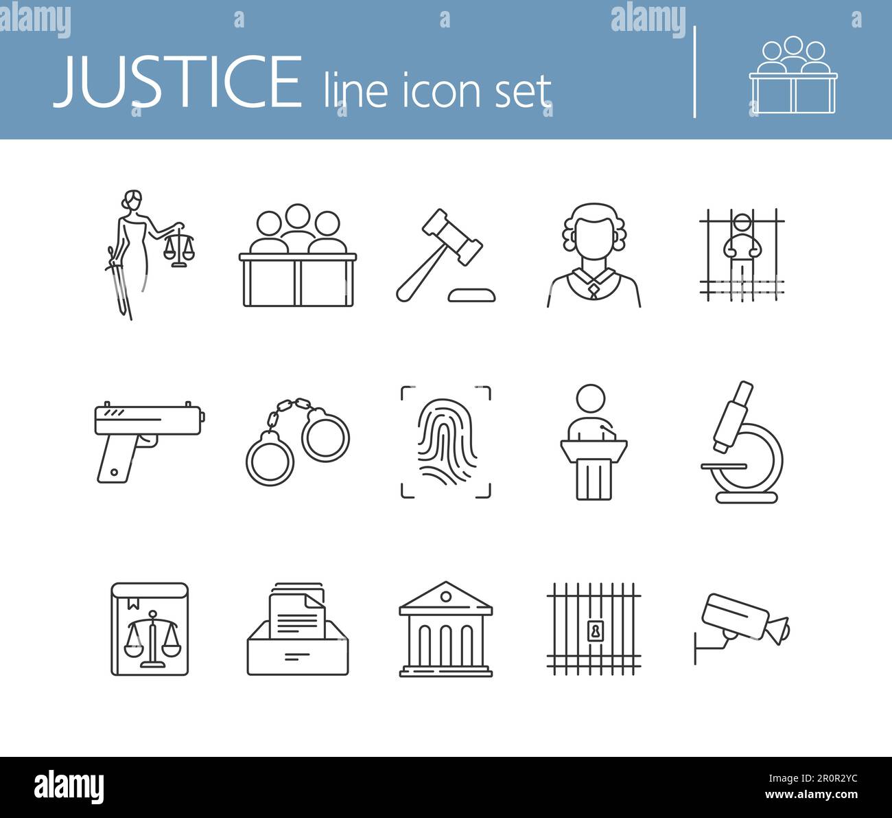 Justice line icon set Stock Vector Image & Art - Alamy