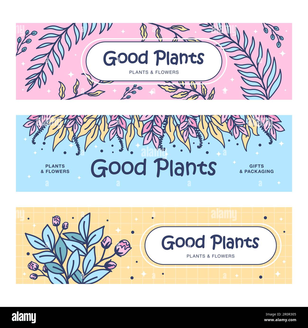 Good plants banners set Stock Vector Image & Art - Alamy