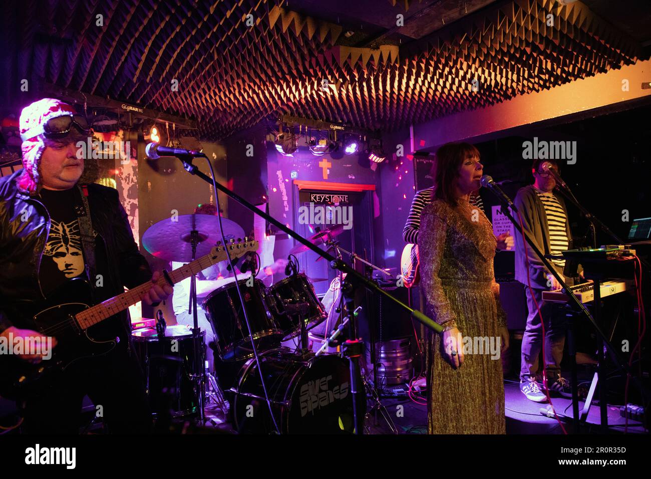 Indie band Silver Biplanes on stage at the Hope & Anchor pub, Islington ...