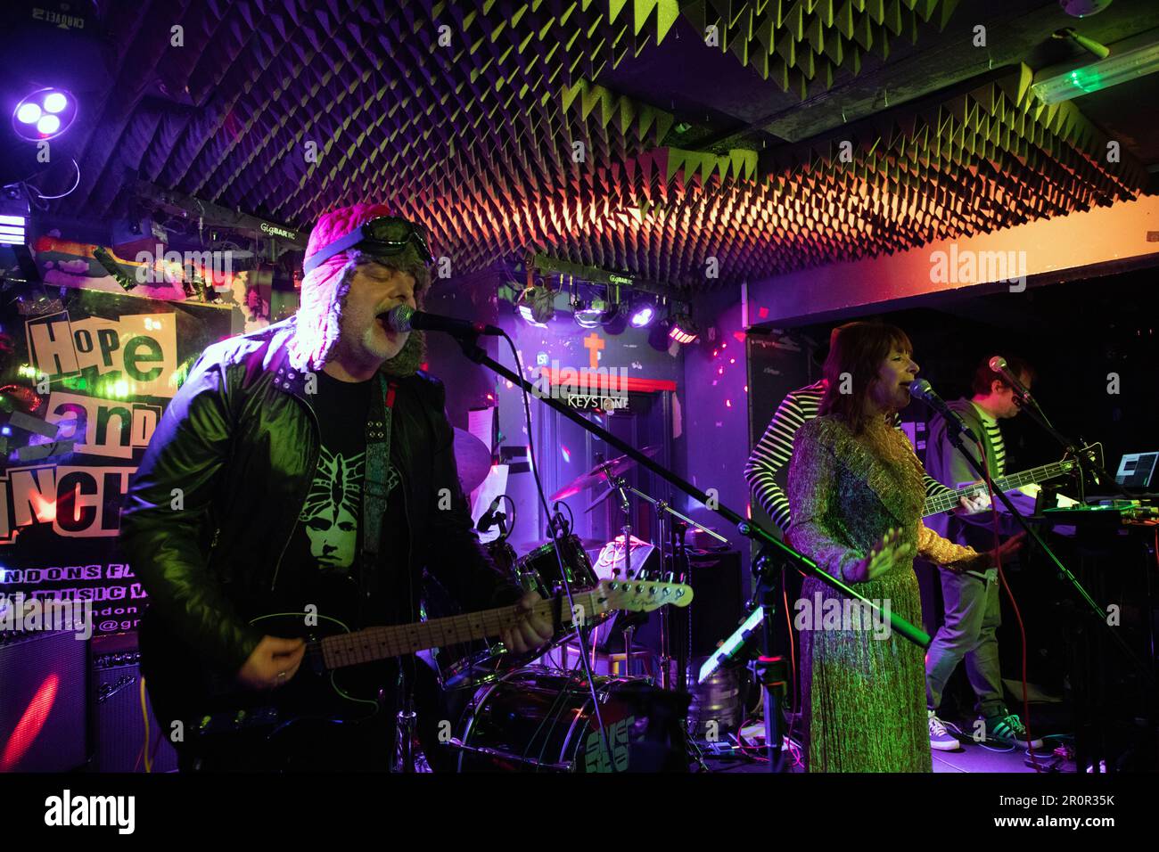 Indie band Silver Biplanes on stage at the Hope & Anchor pub, Islington ...