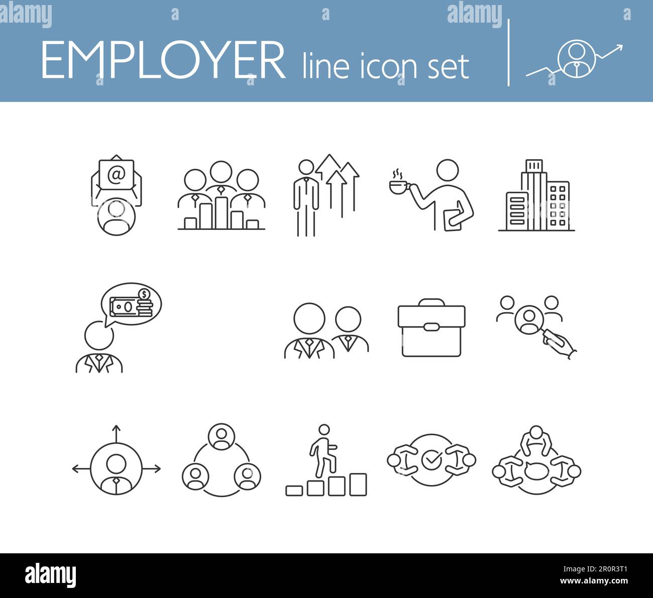 Employer line icon set Stock Vector Image & Art - Alamy