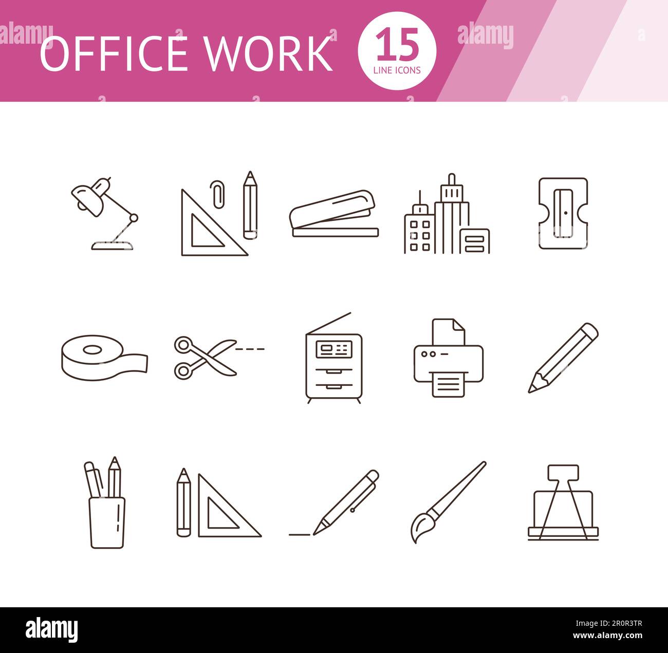 Office work icon set Stock Vector Image & Art - Alamy