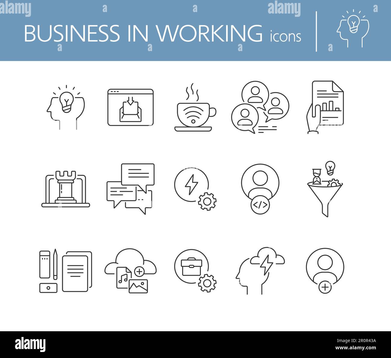 Business in working icons Stock Vector Image & Art - Alamy