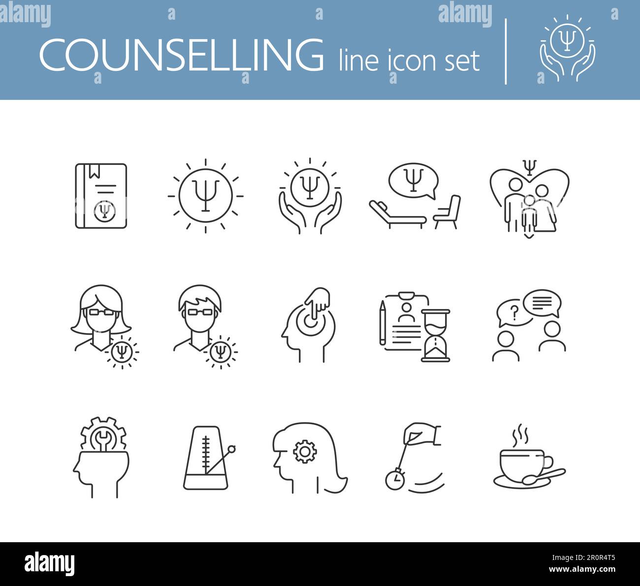 Counselling line icon set Stock Vector Image & Art - Alamy