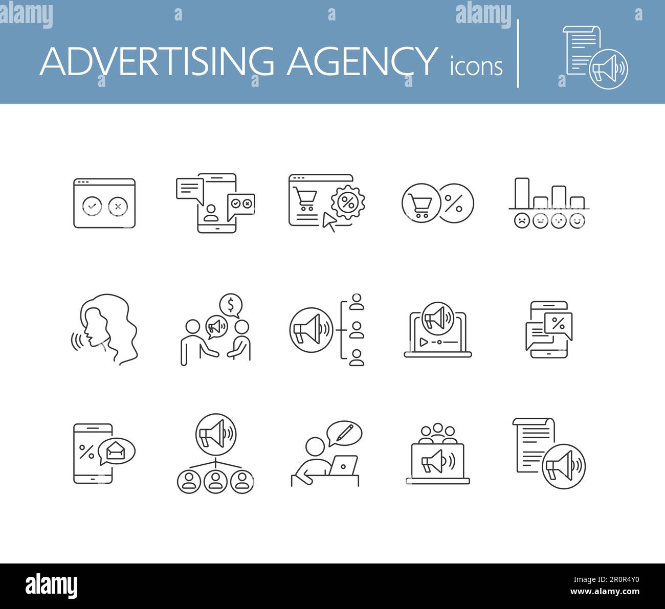 Advertising agency icons Stock Vector Image & Art - Alamy