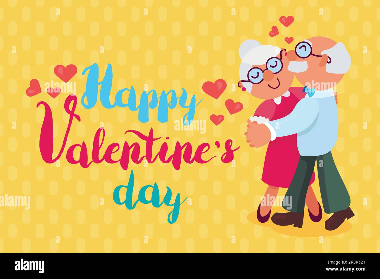 Happy Valentines Day Greeting Banner with dancing and smiling ...