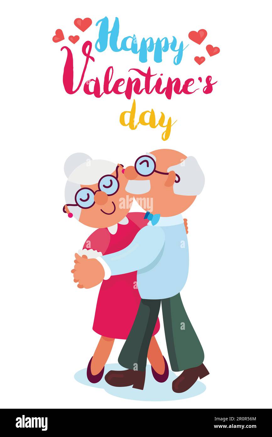 Happy Valentines Day Greeting Banner with dancing and smiling ...