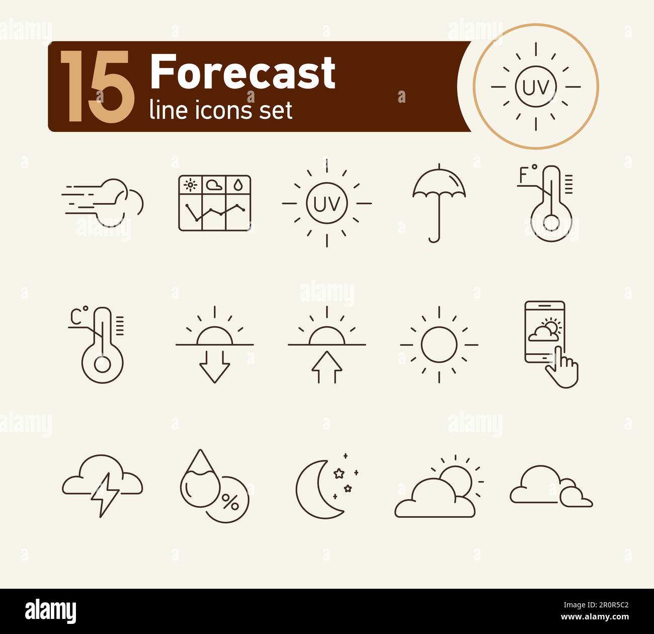 Forecast line icon set Stock Vector Image & Art - Alamy
