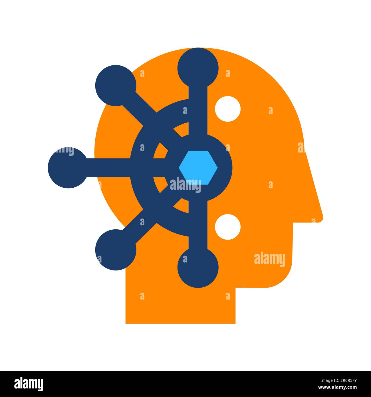 Mind control, thought manipulation flat vector icon. Brainwashing ...