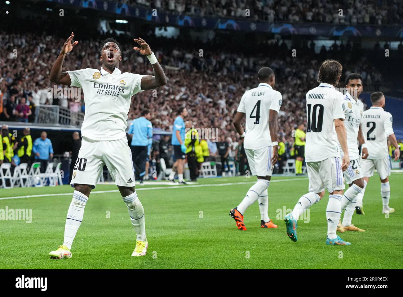 Vinicius Jr of Real Madrid celebrates after scoring goal during the La ...