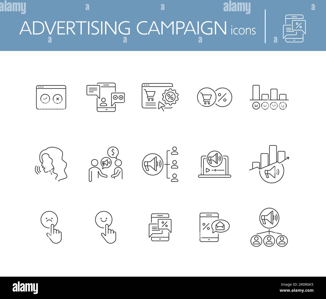 Advertising campaign icons Stock Vector Image & Art - Alamy