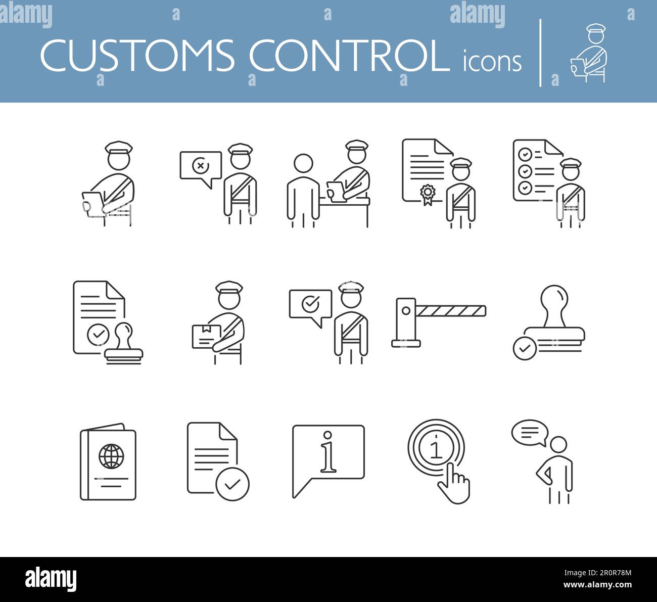 Customs control icons Stock Vector Image & Art - Alamy