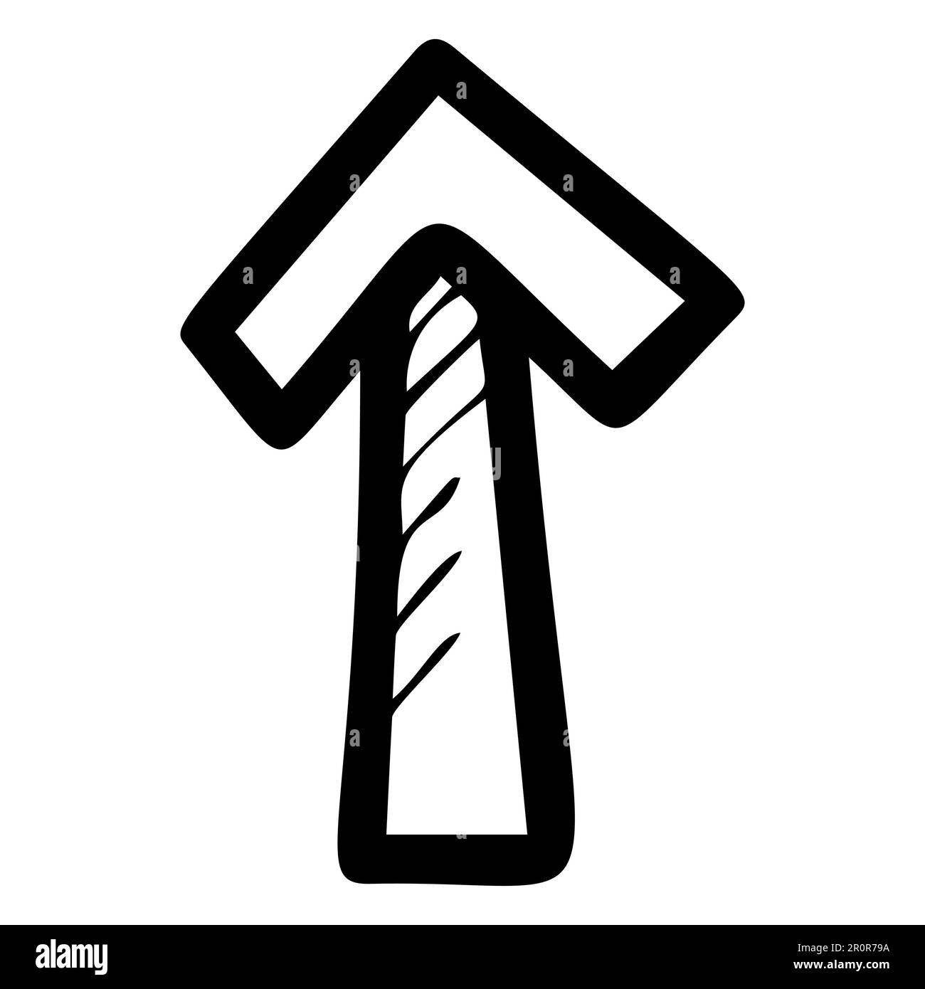 Right arrow hand drawn illustration. Navigation sign, direction move ...