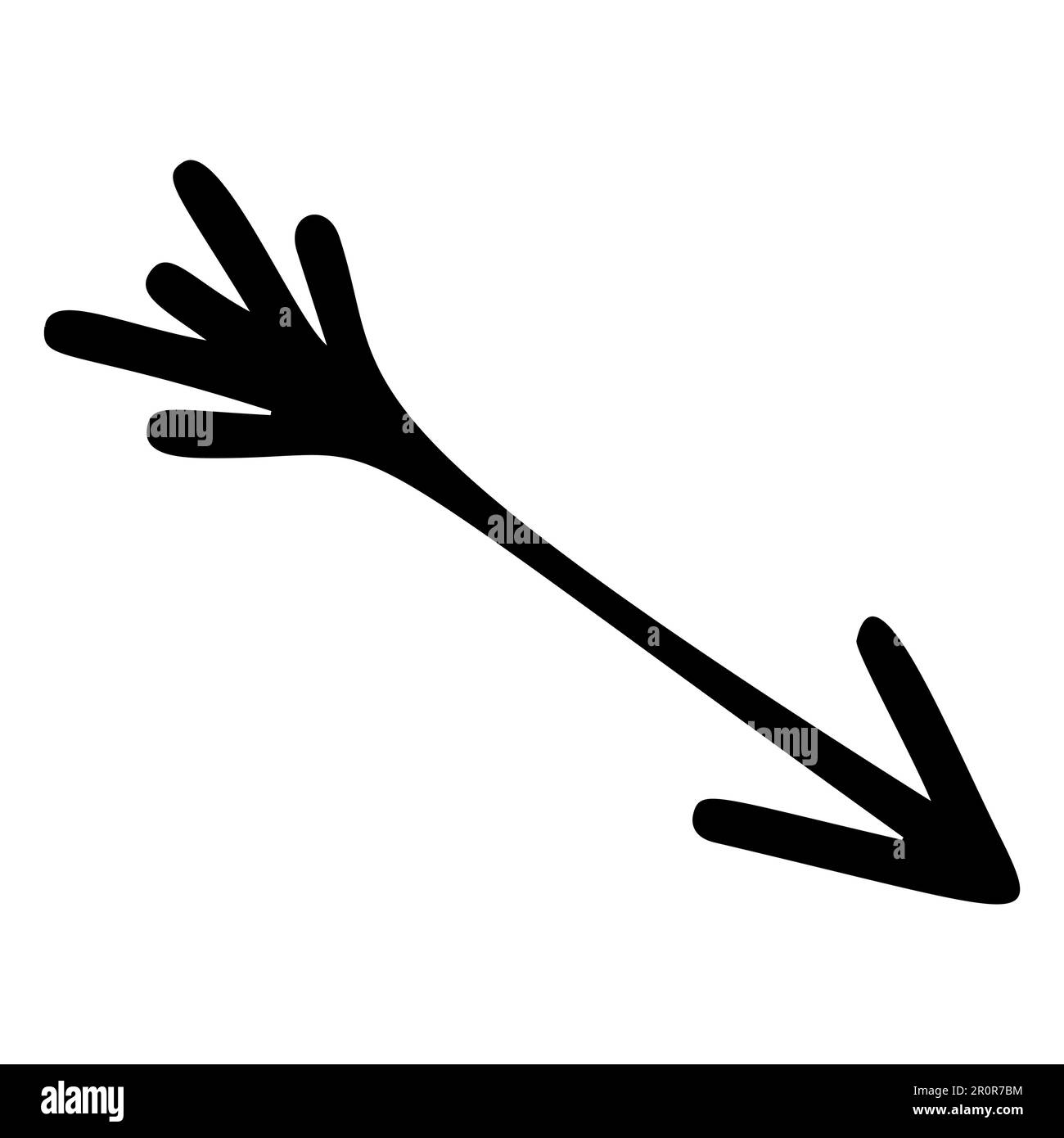 Bow arrow hand drawn illustration. Archery symbol, arrowhead isolated ...