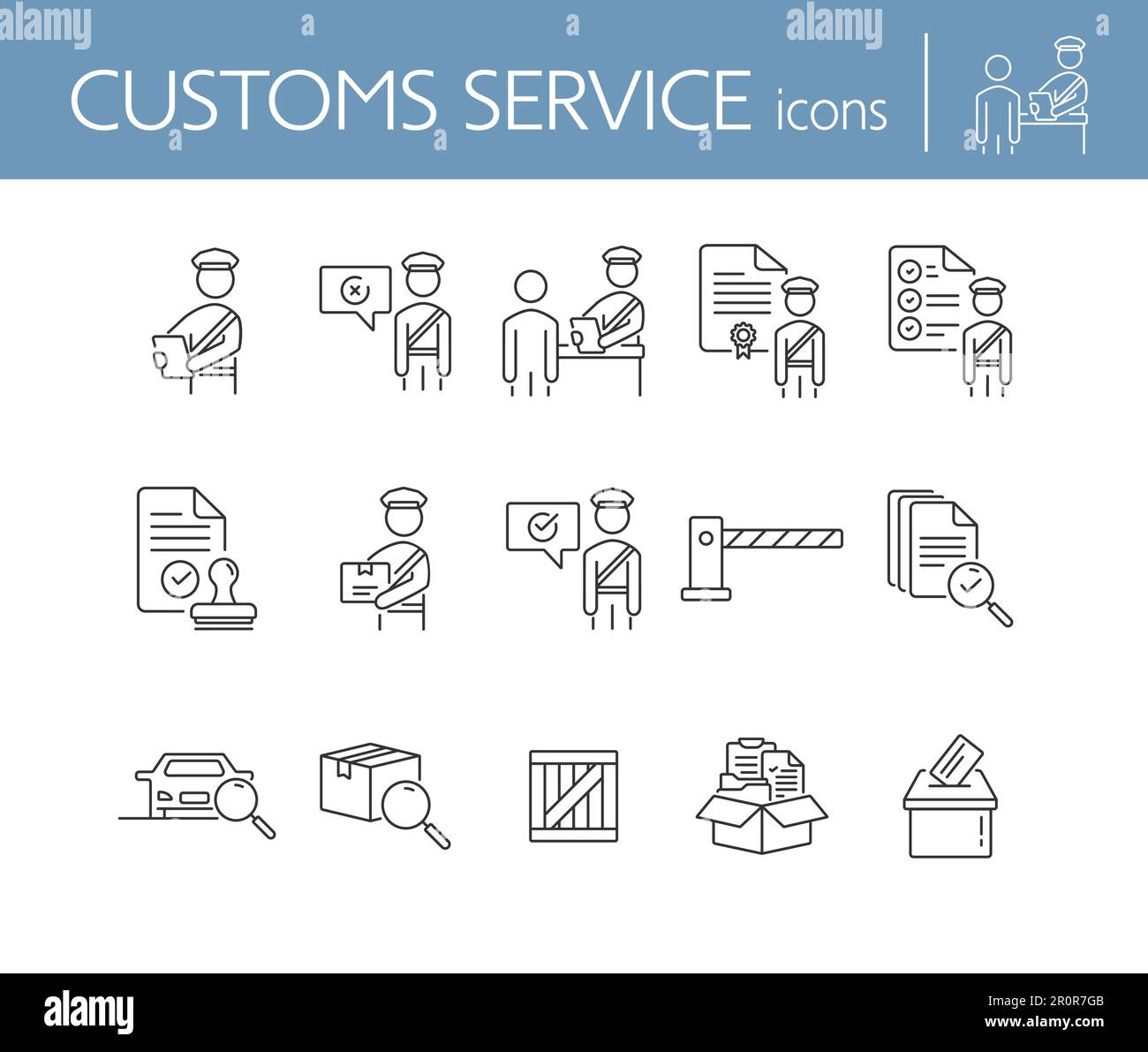 Customs post icons Stock Vector Image & Art - Alamy