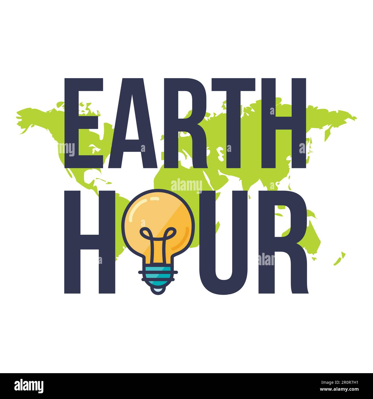 Earth Hour Banner With Lamp And Text. Ecology poster. Vector Stock ...