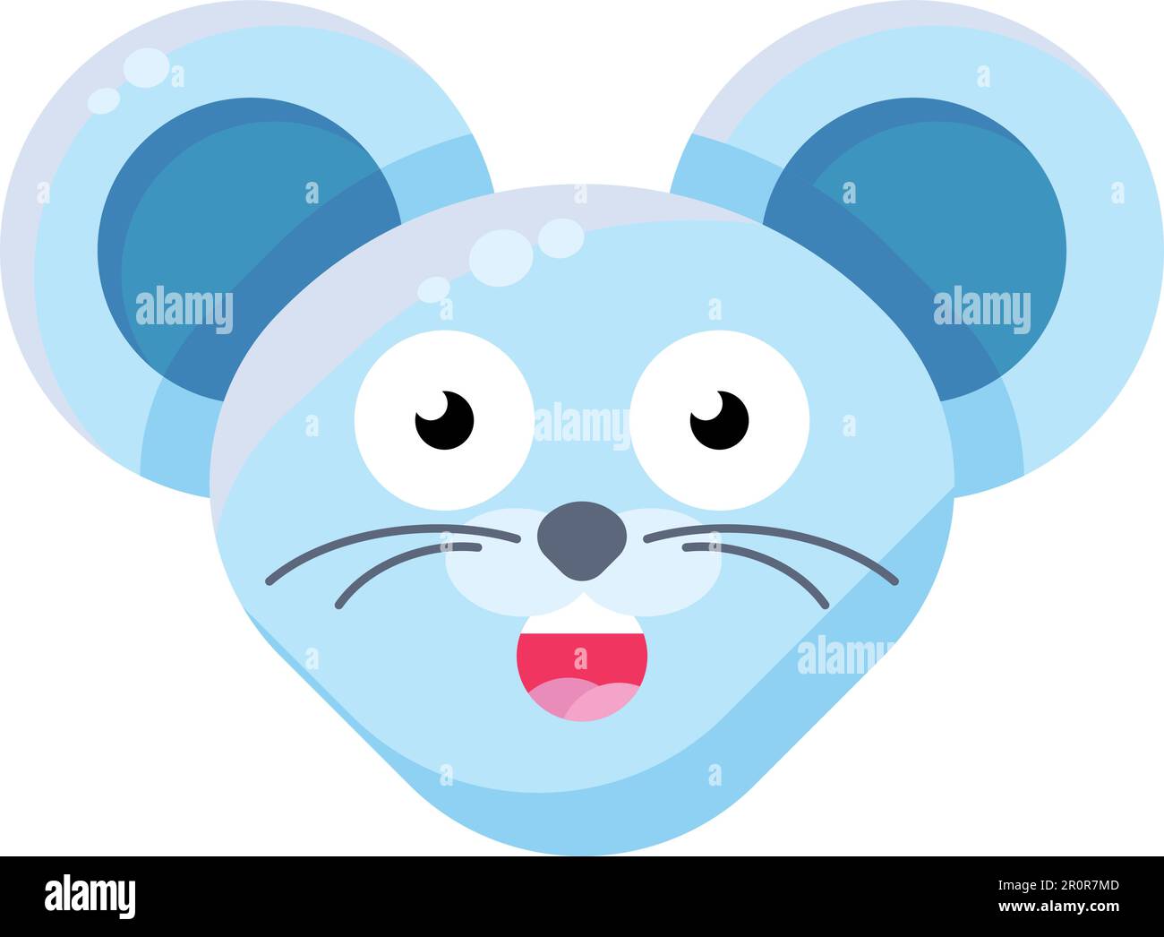 Emoji Funny Animal Mouse Happy Eyes Expression. Colorful Animal Smiling ...