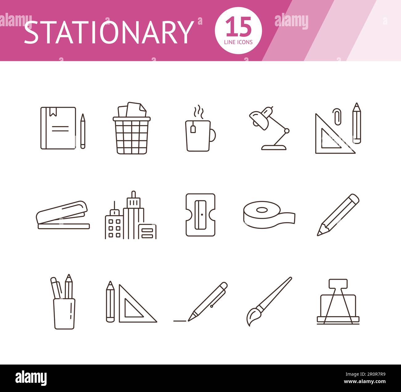 Stationary icon set Stock Vector Image & Art - Alamy