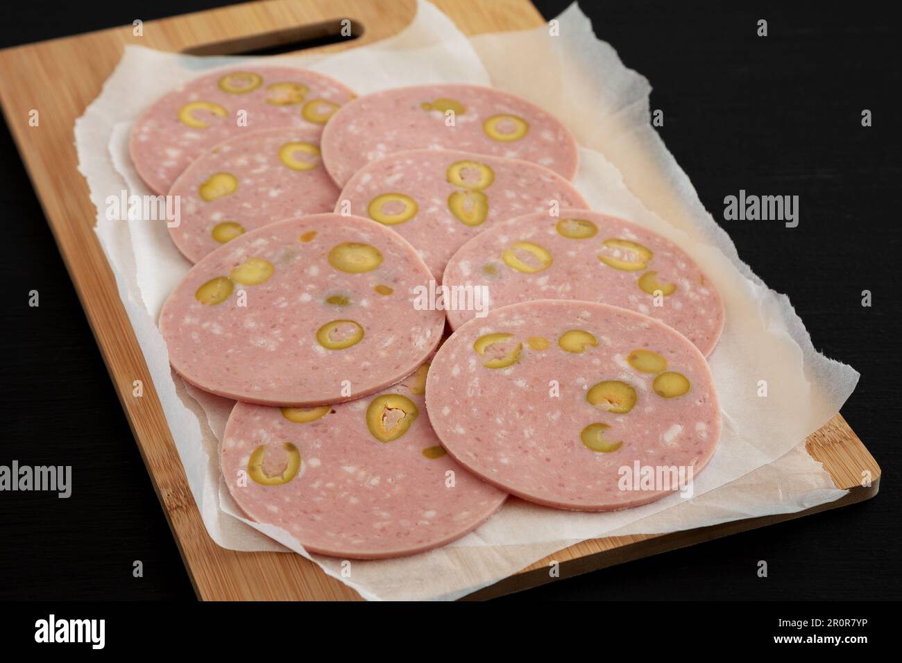 Organic Sliced Mortadella with Olives Ready to Eat Stock Photo - Alamy