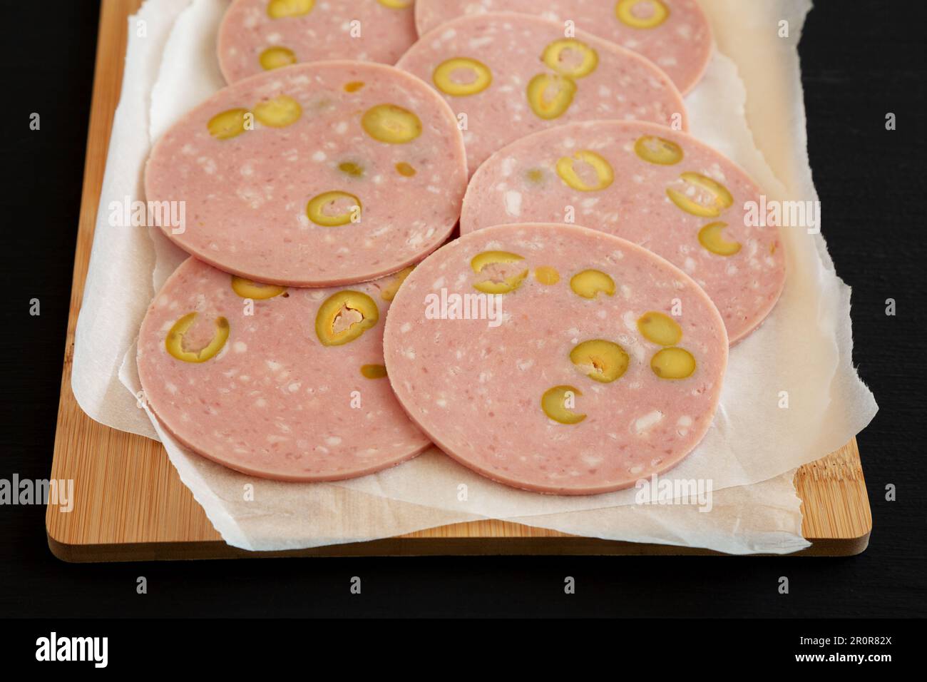 Organic Sliced Mortadella with Olives Ready to Eat Stock Photo - Alamy