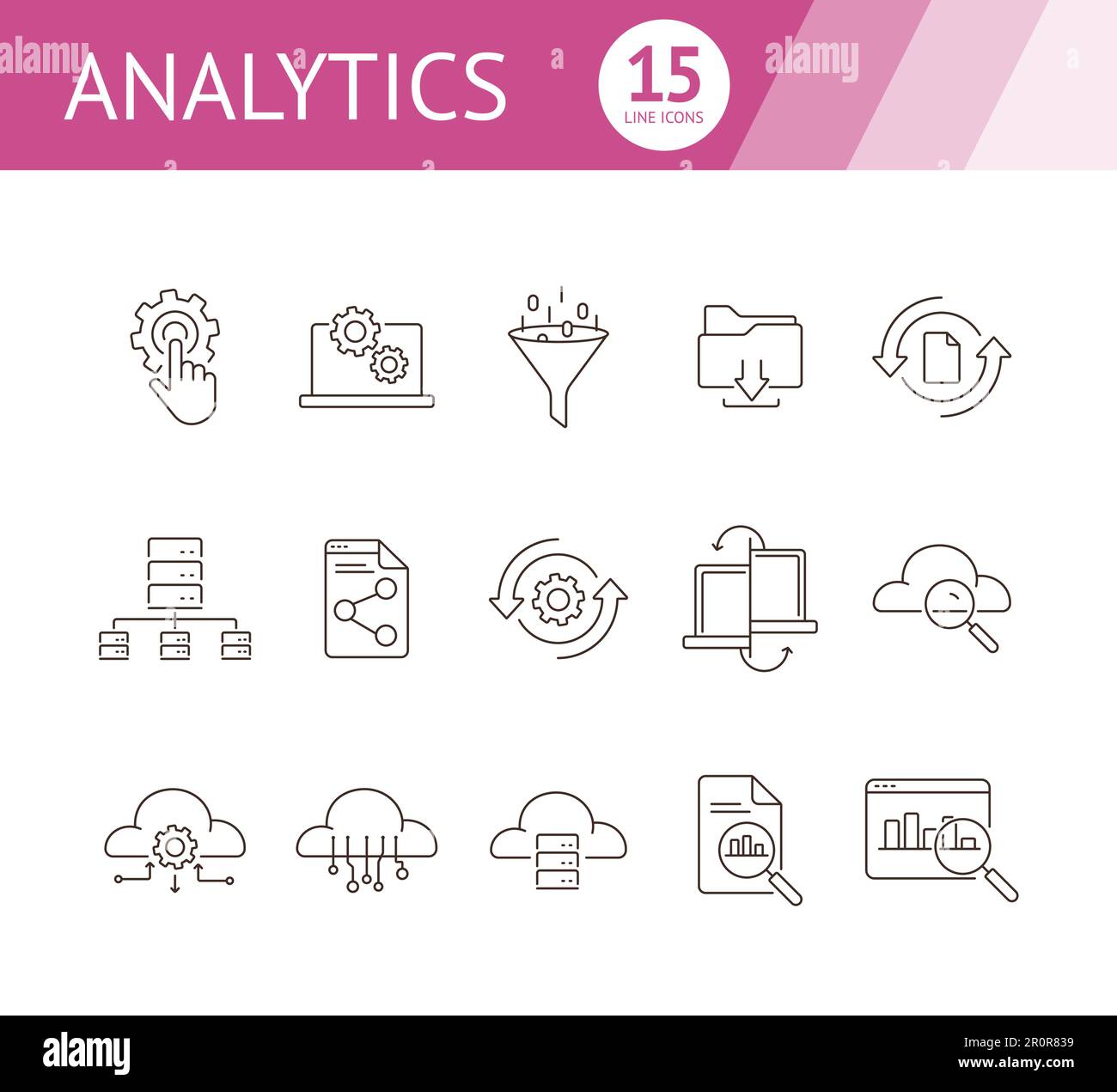 Analytics line icon set Stock Vector Image & Art - Alamy