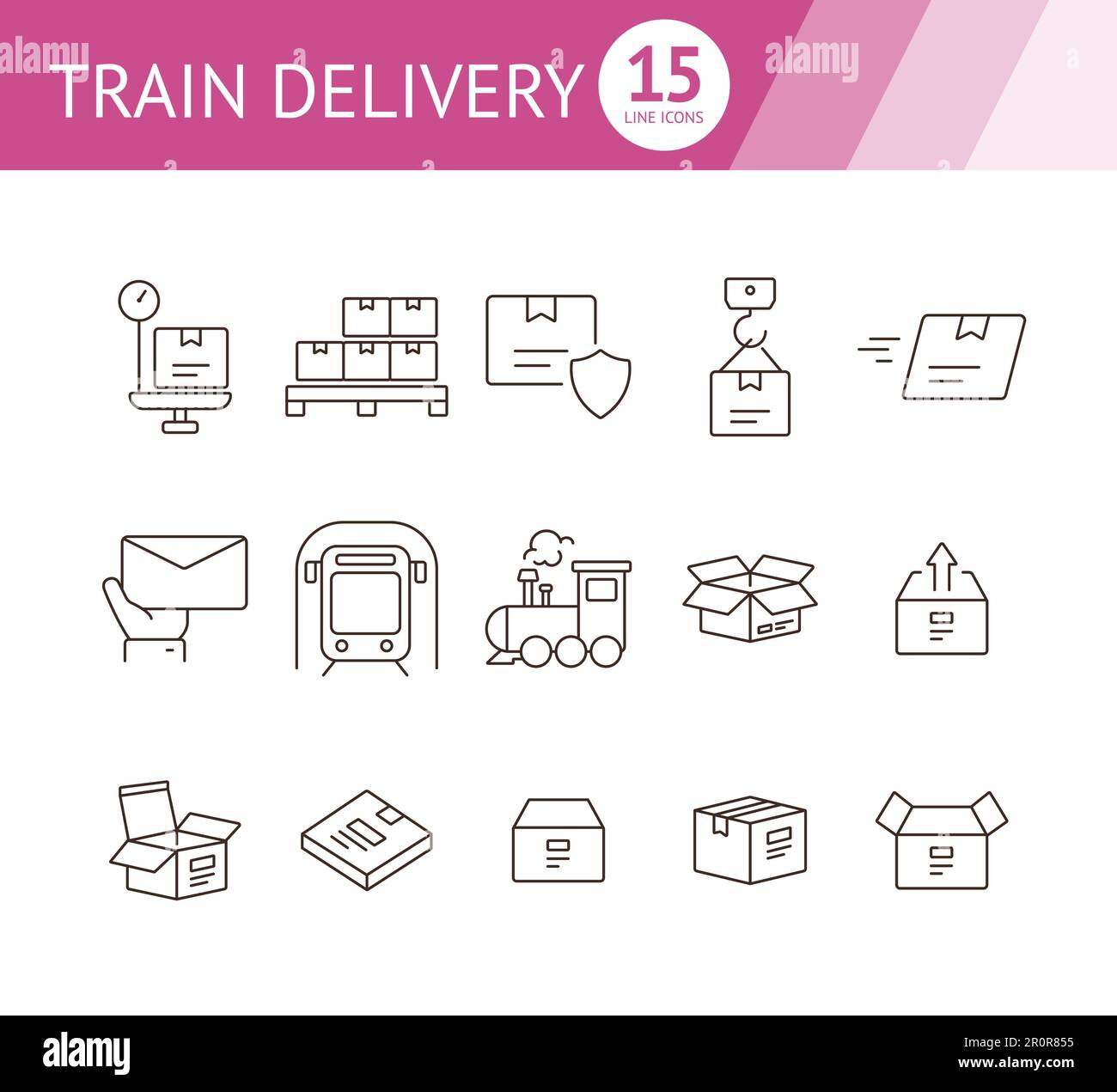 Train delivery icons Stock Vector Image & Art - Alamy