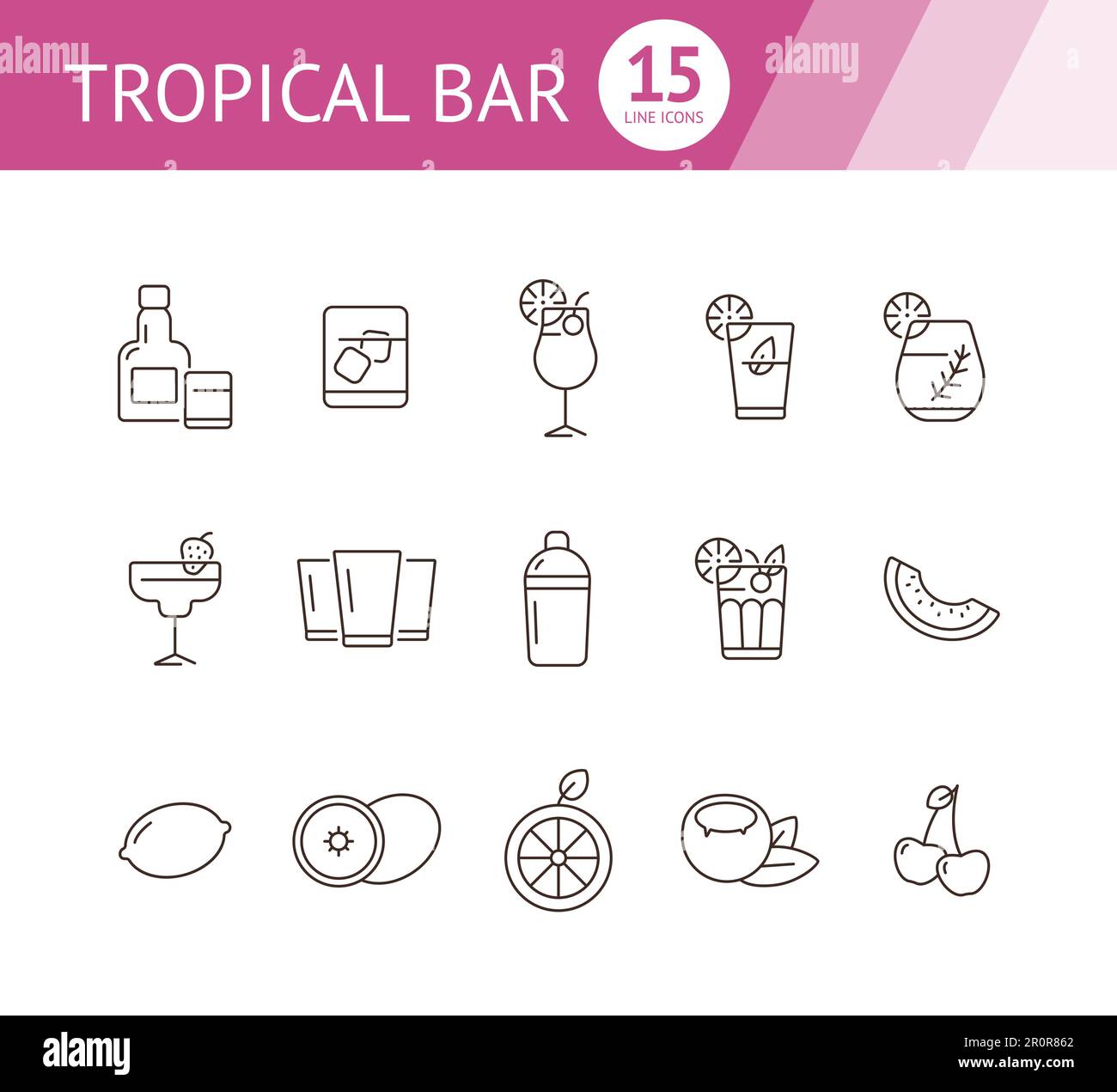 Tropical bar icons Stock Vector Image & Art - Alamy