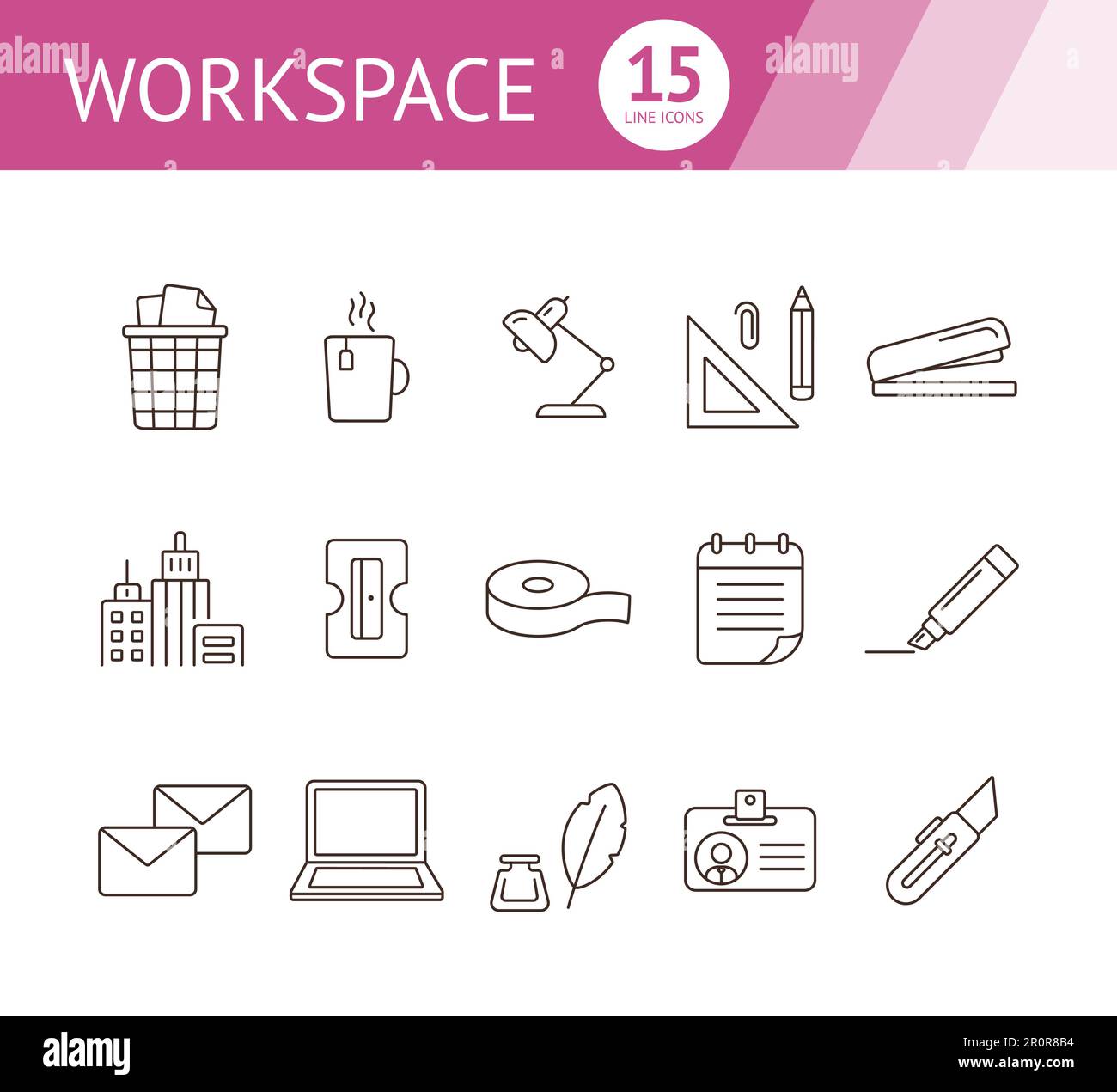 Workspace icon set Stock Vector Image & Art - Alamy
