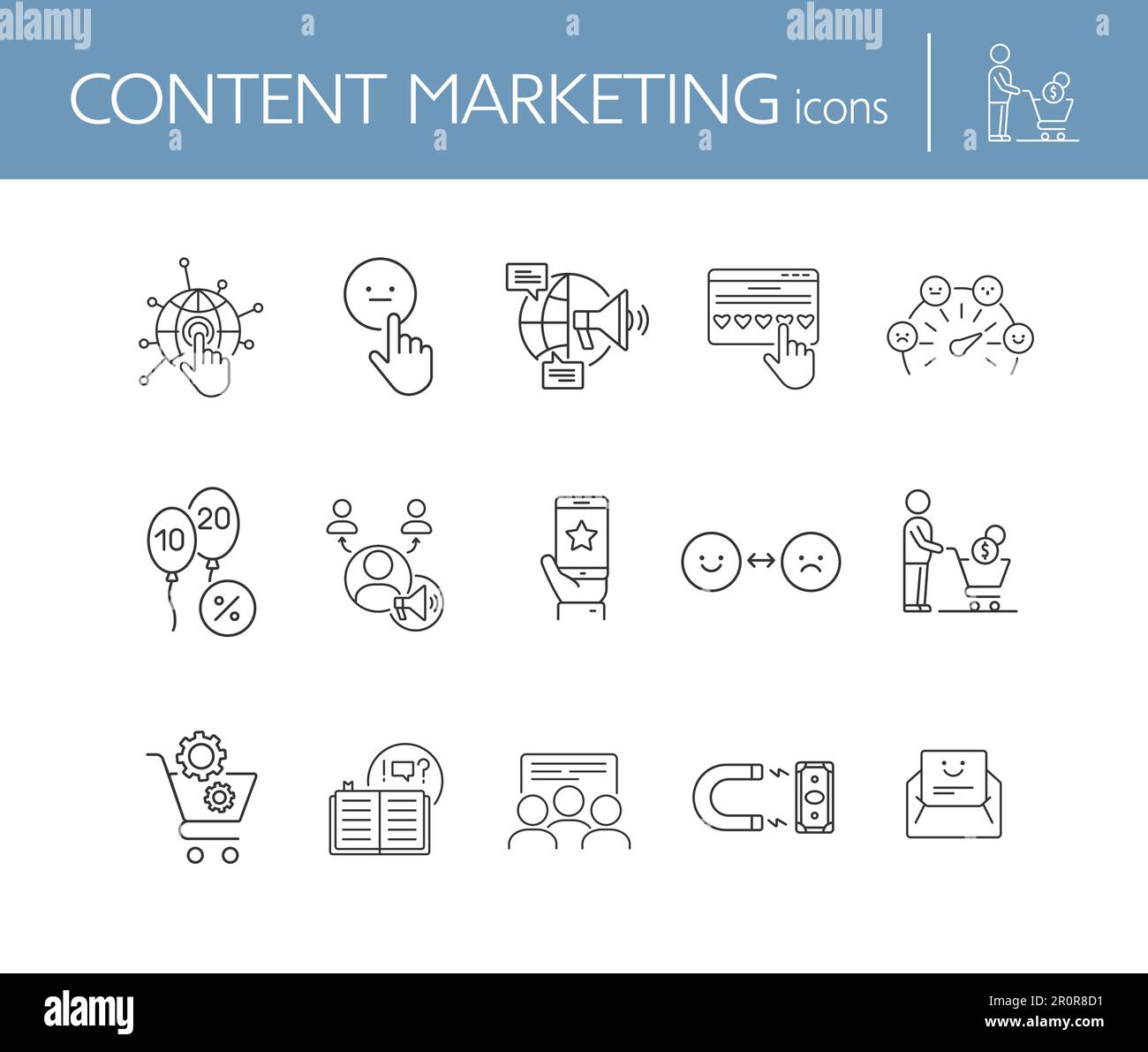 Content marketing icons Stock Vector Image & Art - Alamy