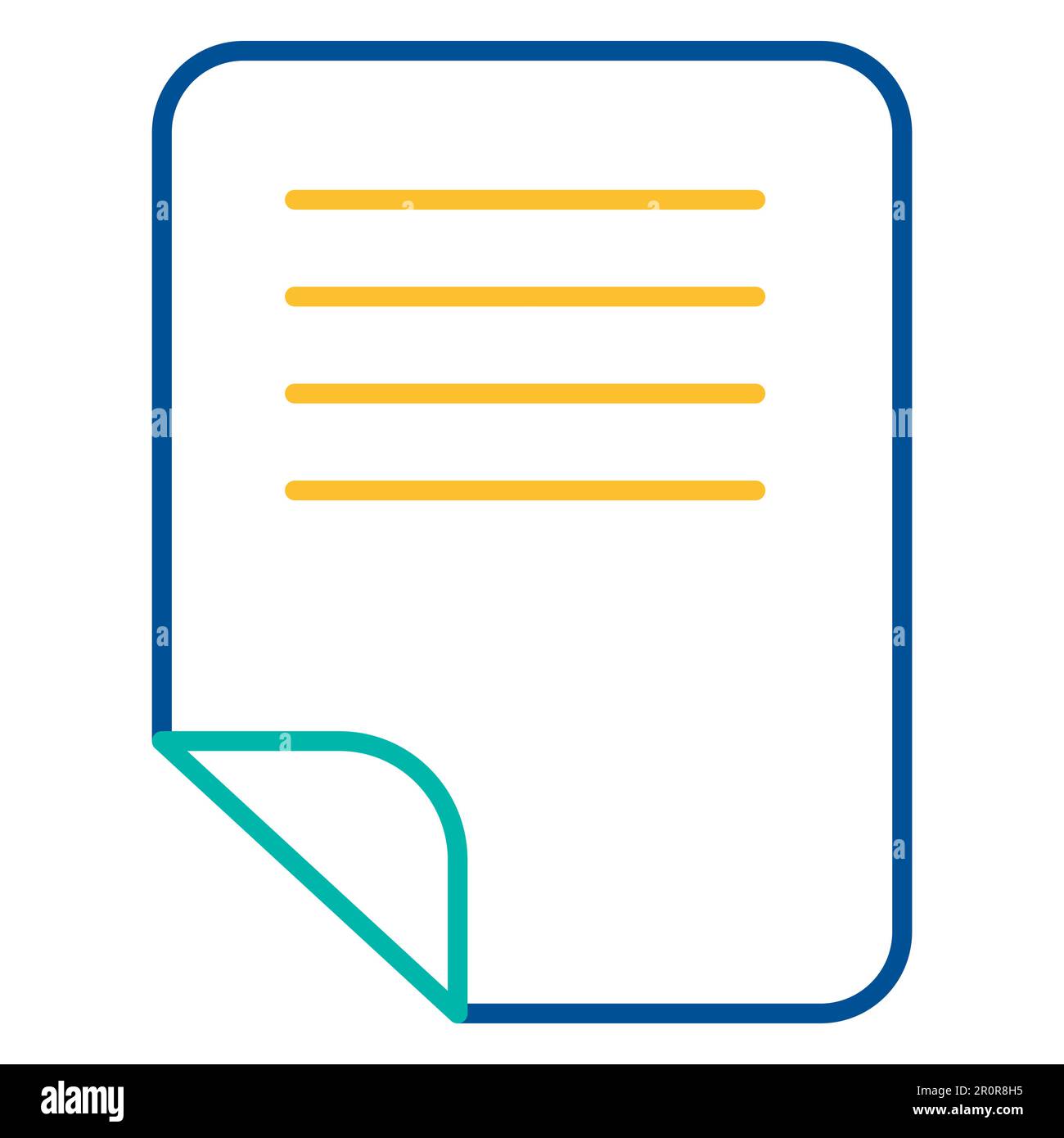 Office notes folder blue and yellow linear icon. Text files storage ...