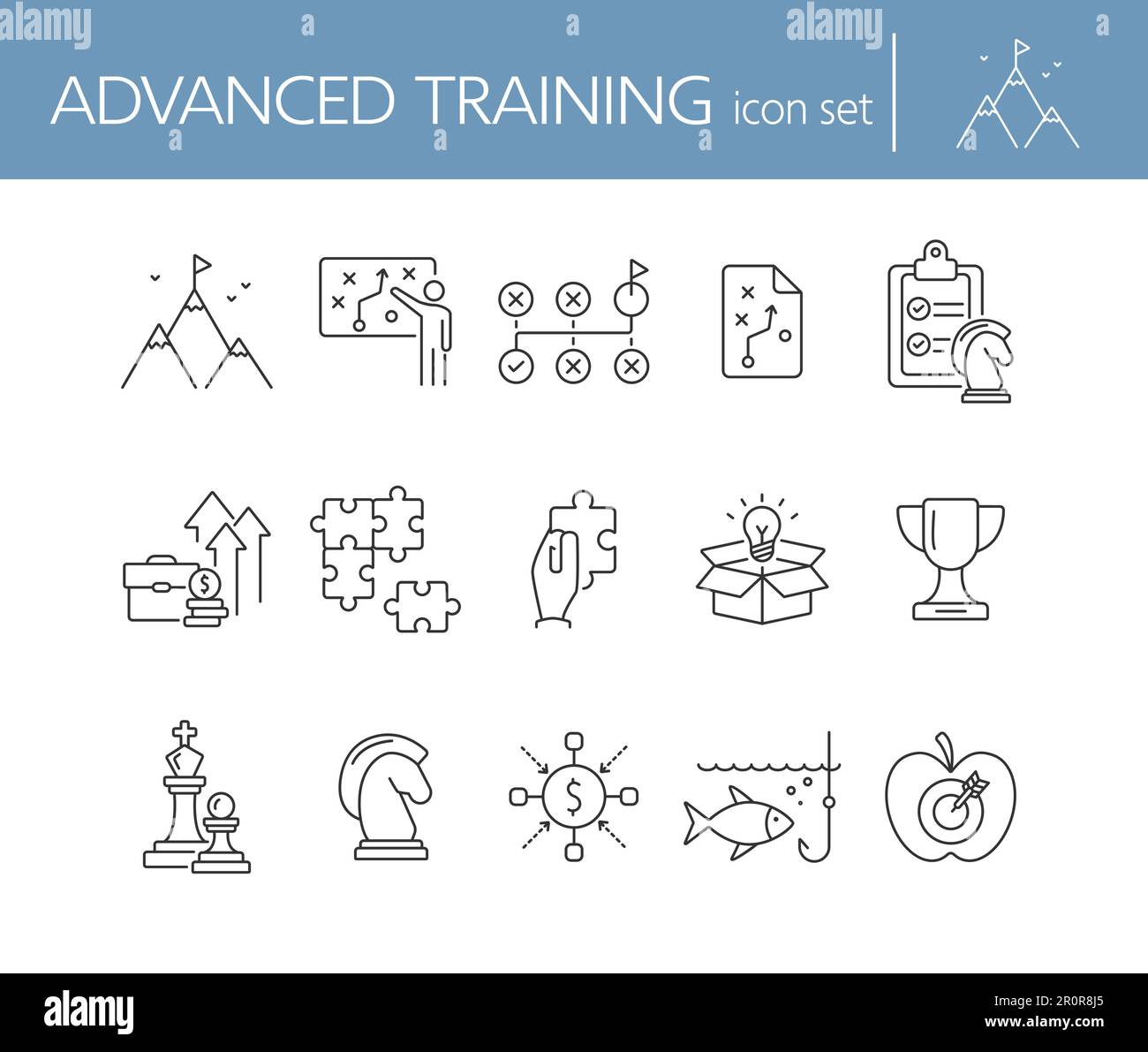 Advanced training icon set Stock Vector Image & Art - Alamy