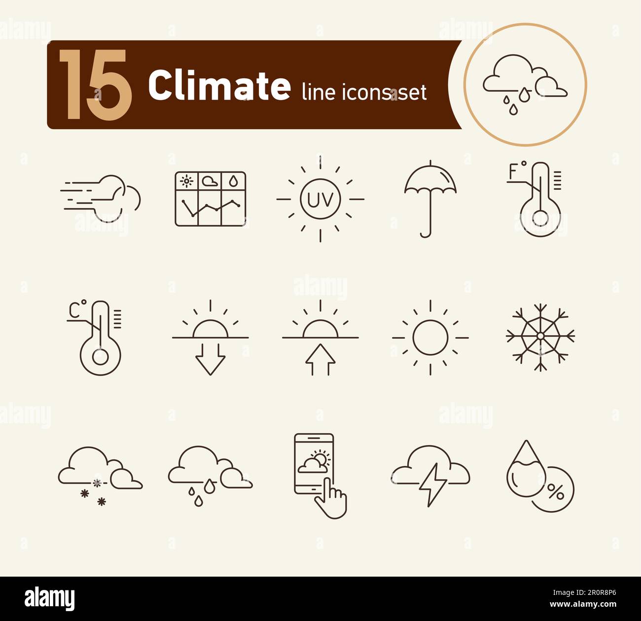 Climate line icon set Stock Vector Image & Art - Alamy