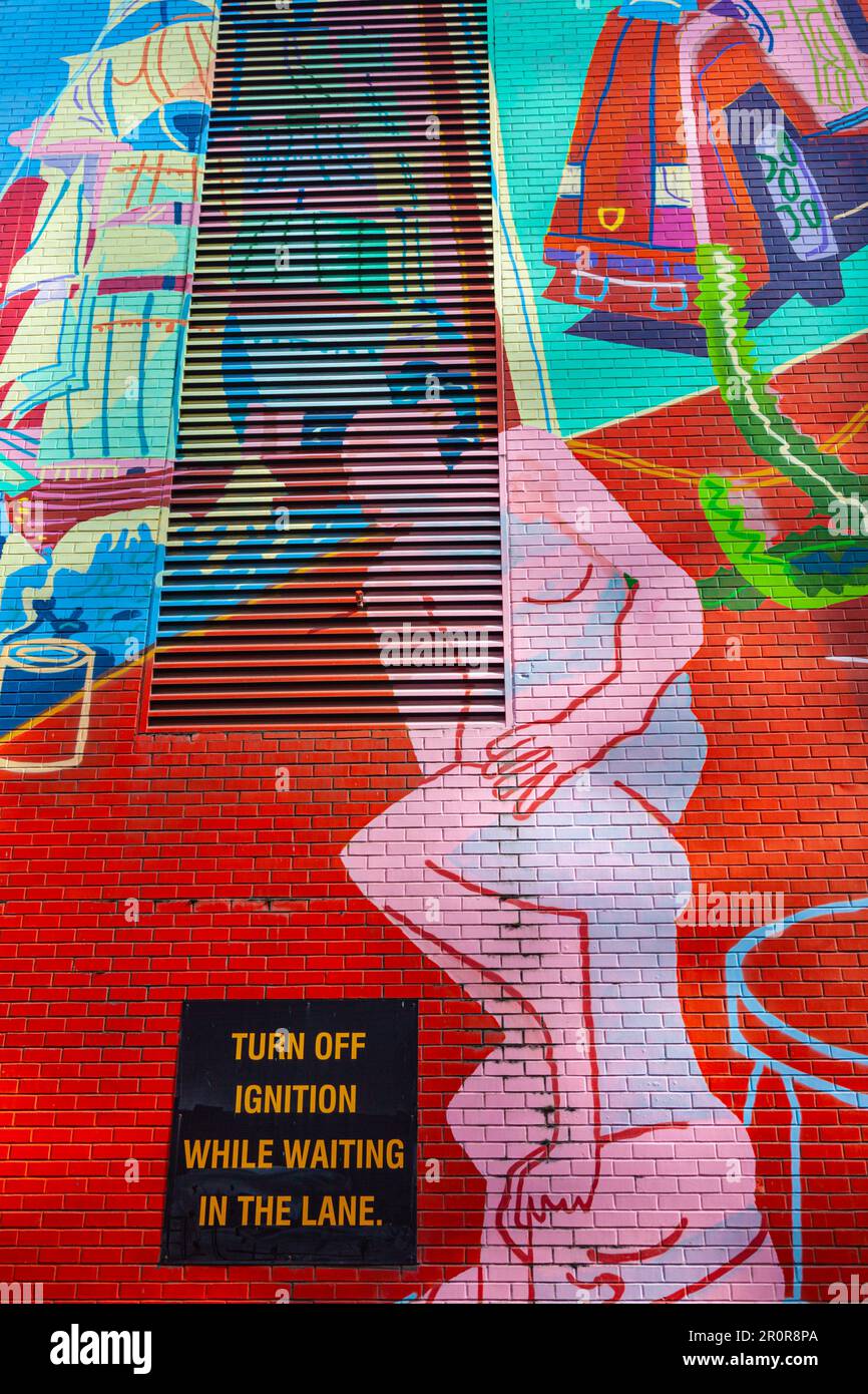 Partial public mural art by Andy Dixon in the Mount Pleasant district ...