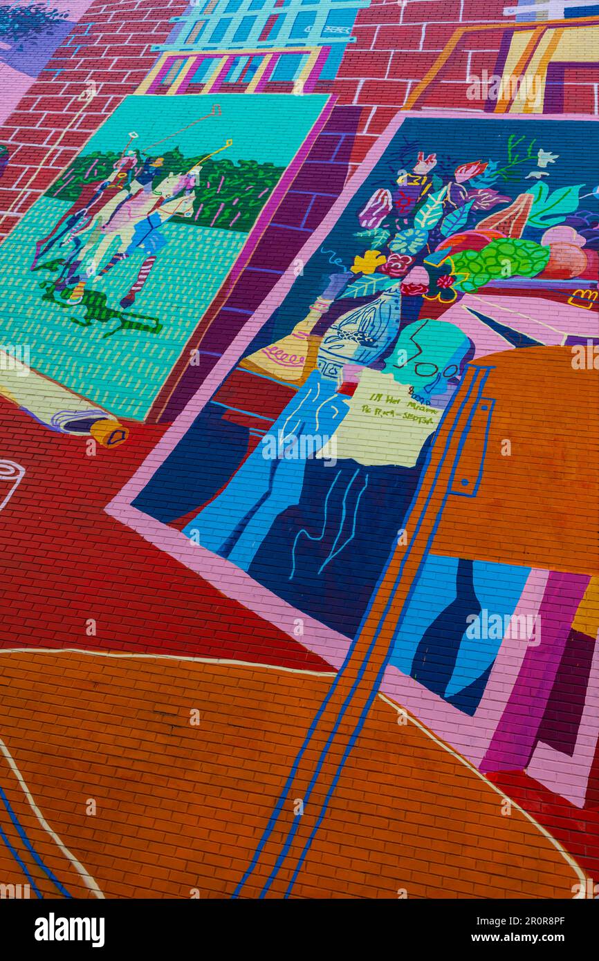 Partial public mural art by Andy Dixon in the Mount Pleasant district ...