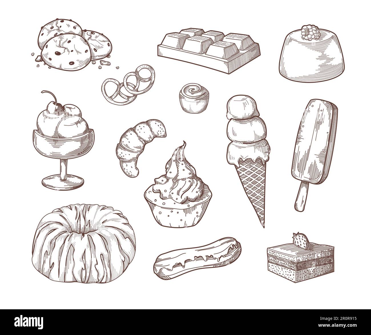 Biscuit food sketch on Stock Vector Images - Alamy